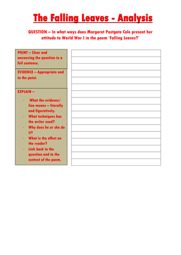 The Falling Leaves - Margaret Postgate Cole - Literary Heritage Poetry ...