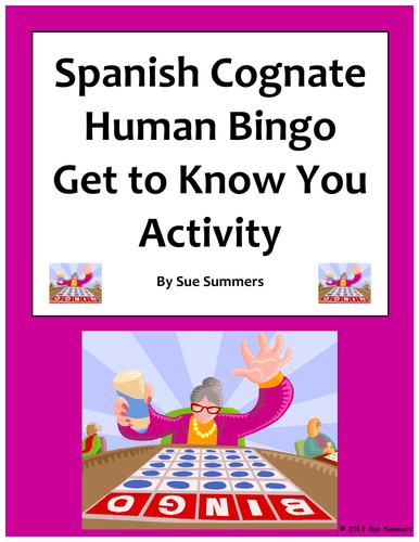 Spanish Cognate Human Bingo Get to Know you Activity | Teaching Resources