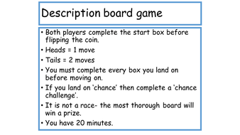 Descriptive writing board game | Teaching Resources