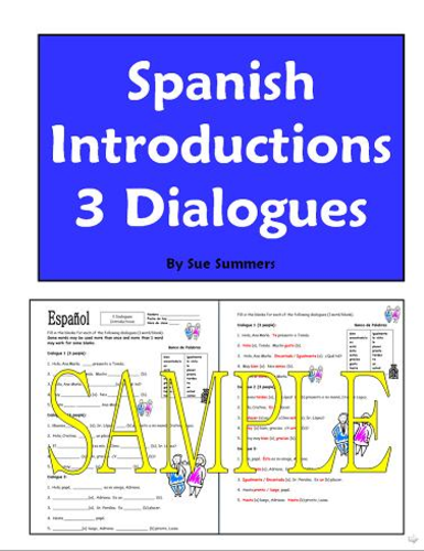 Spanish Introductions, Greetings and Leave Takings 3 Dialogues ...