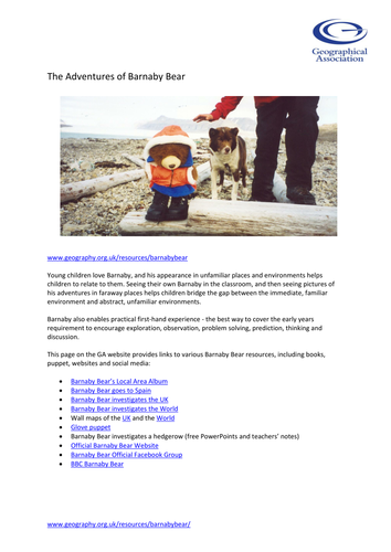 The Adventures of Barnaby Bear | Teaching Resources