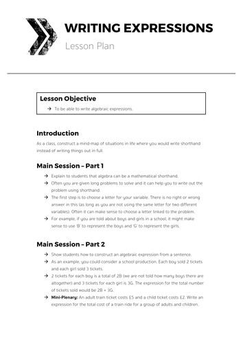 Writing Expressions - Complete Lesson | Teaching Resources