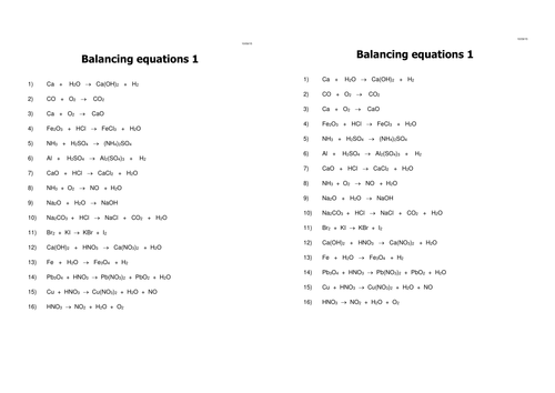 Balancing Equations, Fundamental Chemistry Lesson 3 (AQA 1.1.3 ...