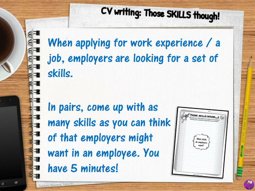 C.V. Writing: Job Skills - employable skills, PowerPoint and activities ...