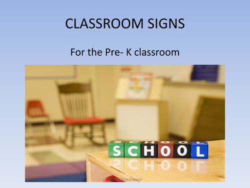 Classroom Area Signs for PreK | Teaching Resources