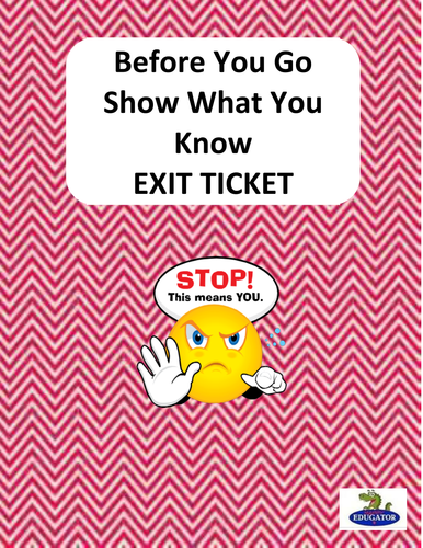 Exit Slip Before You Go | Teaching Resources