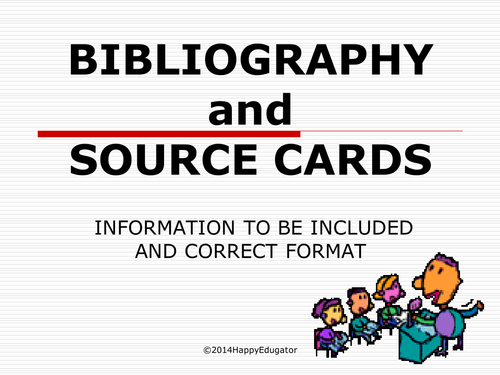 Bibliography and Source Card Power Point | Teaching Resources