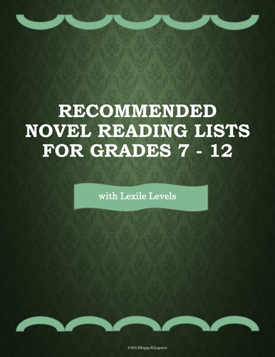 Recommended Novel Reading Lists for Grades with Lexile Levels ...