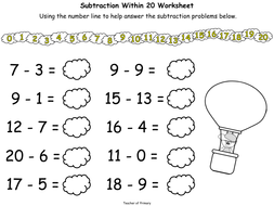Up, Up and Take Away! (Subtracting Numbers to 20) by Online_Teaching ...