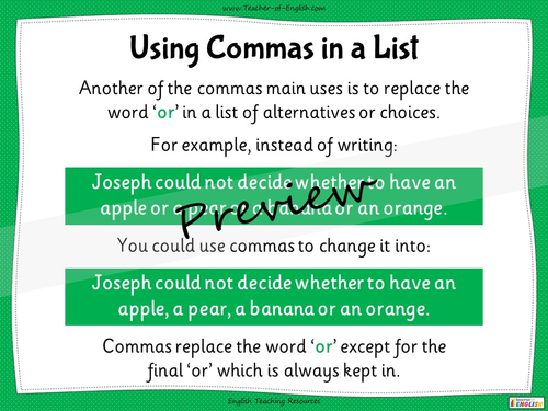 Using Commas Correctly | Teaching Resources
