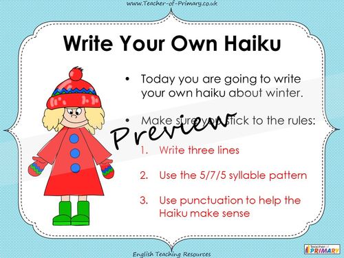Winter Haiku Poetry - Year 5 and 6 | Teaching Resources