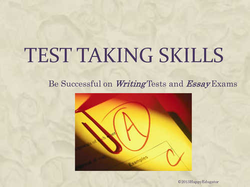 Test Taking Skills For Essay Tests PowerPoint | Teaching Resources