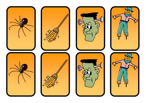 Halloween matching card games | Teaching Resources