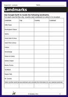 Google Earth Worksheets | Teaching Resources