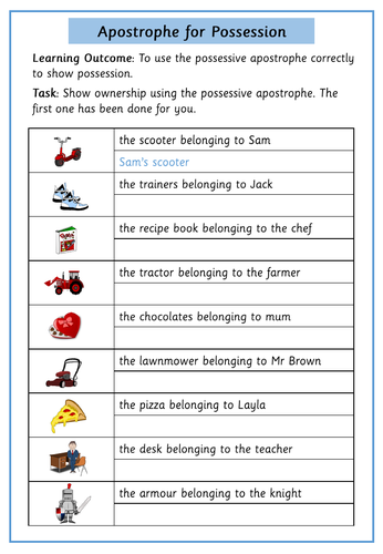 The Possessive Apostrophe Worksheets | Teaching Resources