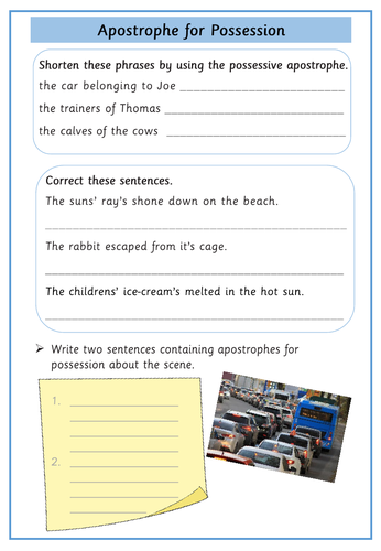 The Possessive Apostrophe Worksheets | Teaching Resources