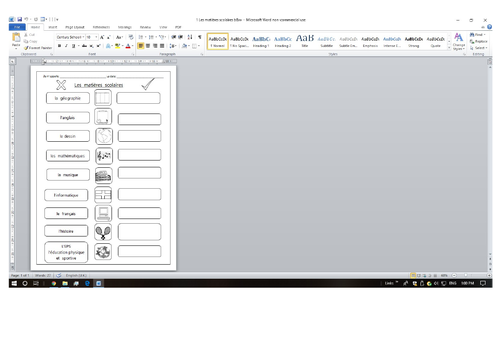FRENCH - School Subjects - Les Matières Scolaires - Worksheets ...