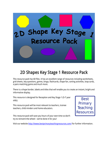 2D Shape Key Stage 1 Resource Pack | Teaching Resources