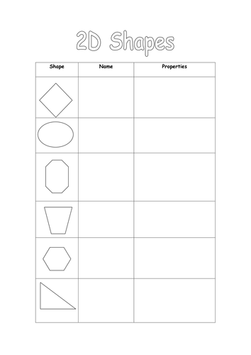 2D Shape Key Stage 2 Resource Pack | Teaching Resources