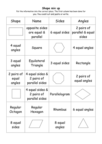 2D Shape Key Stage 2 Resource Pack | Teaching Resources