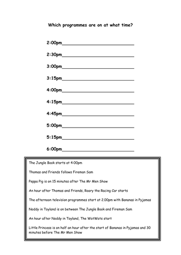 Time - Problem Solving | Teaching Resources