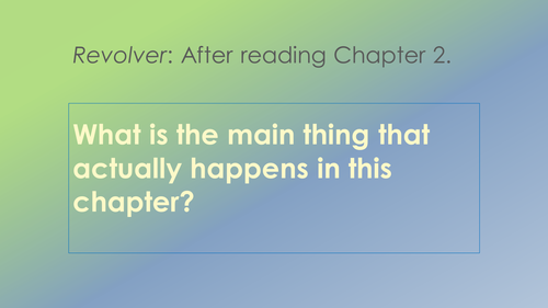 'Revolver' by Marcus Sedgwick: Chapter2 - personification | Teaching ...