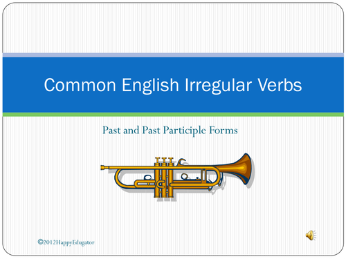 Irregular Verbs Common in English Powerpoint | Teaching Resources