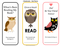 Owl Bookmarks - Set of Six | Teaching Resources