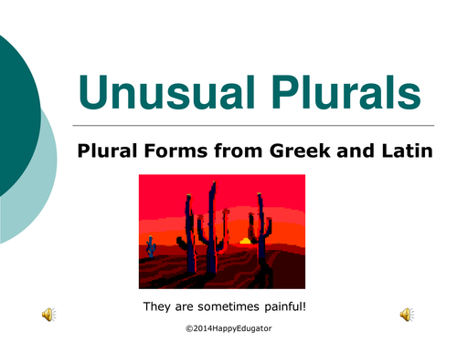 Irregular Plurals - Latin and Greek Plural Forms | Teaching Resources