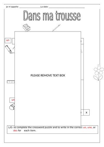 FRENCH - Pencil case items - Dans Ma Trousse - Worksheets | Teaching ...