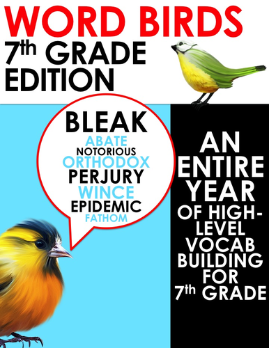 Word Birds Word of the Week Vocabulary Builder: 6th-12th Grade GROWING ...