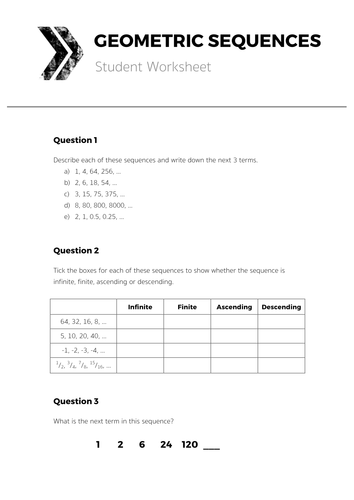 Sequences - Complete Unit of Work | Teaching Resources