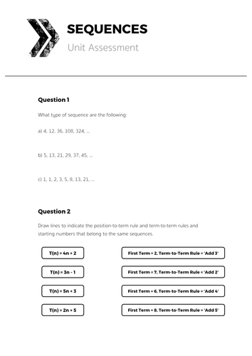 Sequences - Complete Unit of Work | Teaching Resources