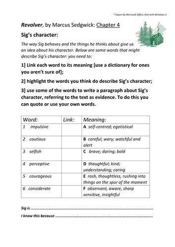 'Revolver' by Marcus Sedgwick: Chapter 3 &4 | Teaching Resources