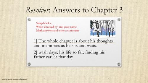'Revolver' by Marcus Sedgwick: Chapter 3 &4 | Teaching Resources