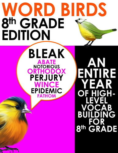 Word Birds Word of the Week Vocabulary Builder: 6th-12th Grade GROWING ...