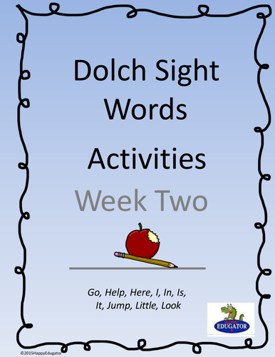 Dolch Sight Words Activities - Week 2 | Teaching Resources