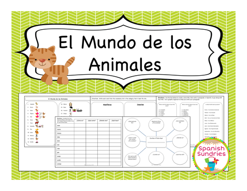 Spanish Animal Mini-Unit | Teaching Resources