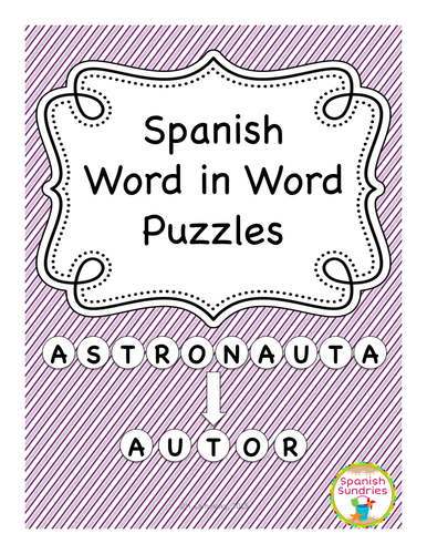 Spanish Word in Word Puzzles | Teaching Resources