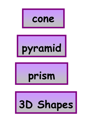 3D Shape Key Stage 1 Resource Pack | Teaching Resources