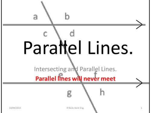 Parallel Lines ; intersection angles | Teaching Resources