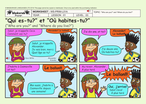FRENCH-Y5/6-ABOUT YOU: Who are you?/Qui es-tu ? /Where do you live?/Où ...