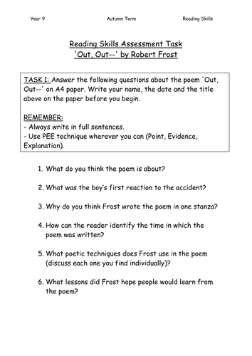 Using Poetry* to assess Reading Skills | Teaching Resources