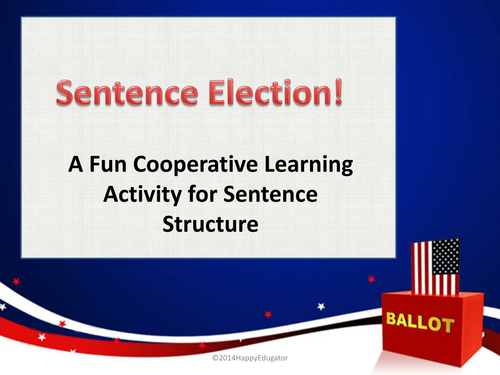 Election Day! Sentence Election Cooperative Learning Activity ...