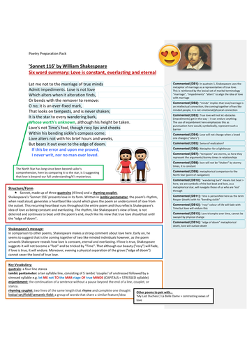 Sonnet 116 by William Shakespeare | Teaching Resources