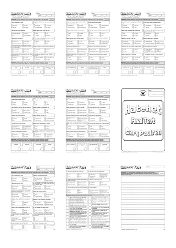 Hatchet by Gary Paulsen Quizzes and Test | Teaching Resources