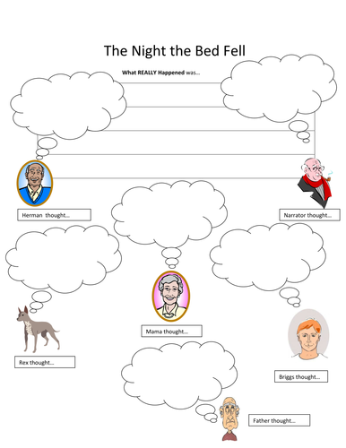 The Night the Bed Fell by James Thurber Short Story Support Materials ...