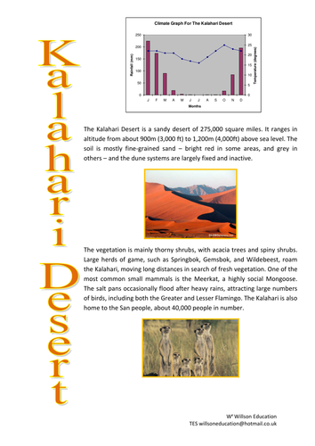 Deserts (Grade 6th - 10th) | Teaching Resources