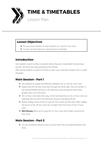 Time & Timetables - Complete Lesson | Teaching Resources