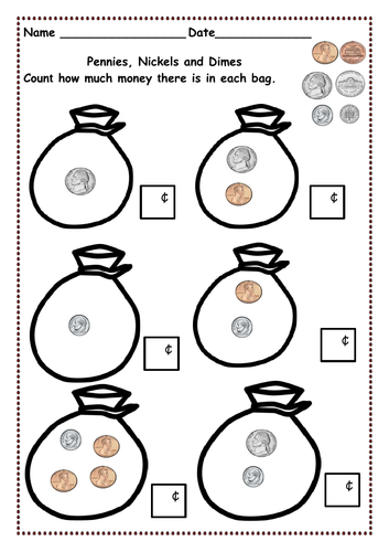 Money Counting up to 10 cents and then 20 cents - Pennies, Pennies ...